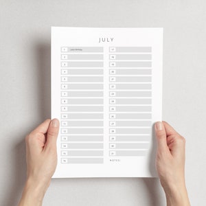 Important Dates Calendar Template | Editable Planner | Key Date Planner ...