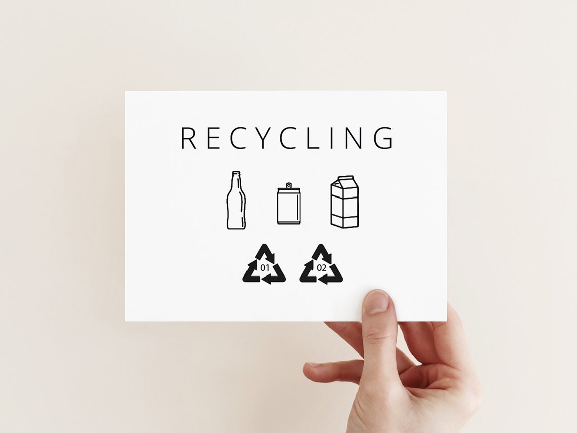 6 X 4 Inch US Letter Recycling Icon Labels Recycle Label - Etsy