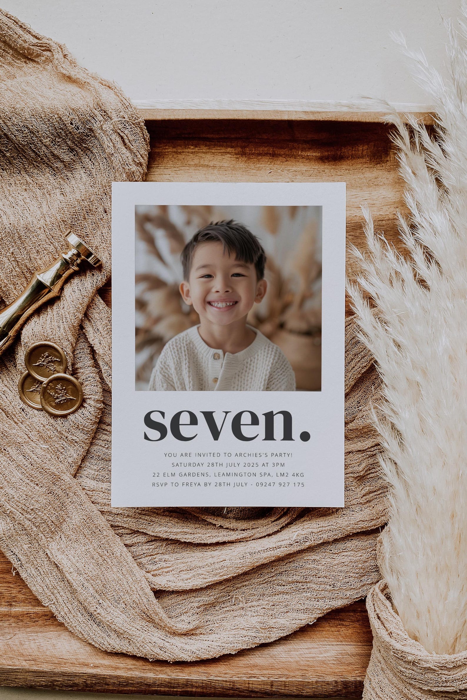 7th Birthday Boy, Invitation Template, Seven Invitation, 7th Birthday ...