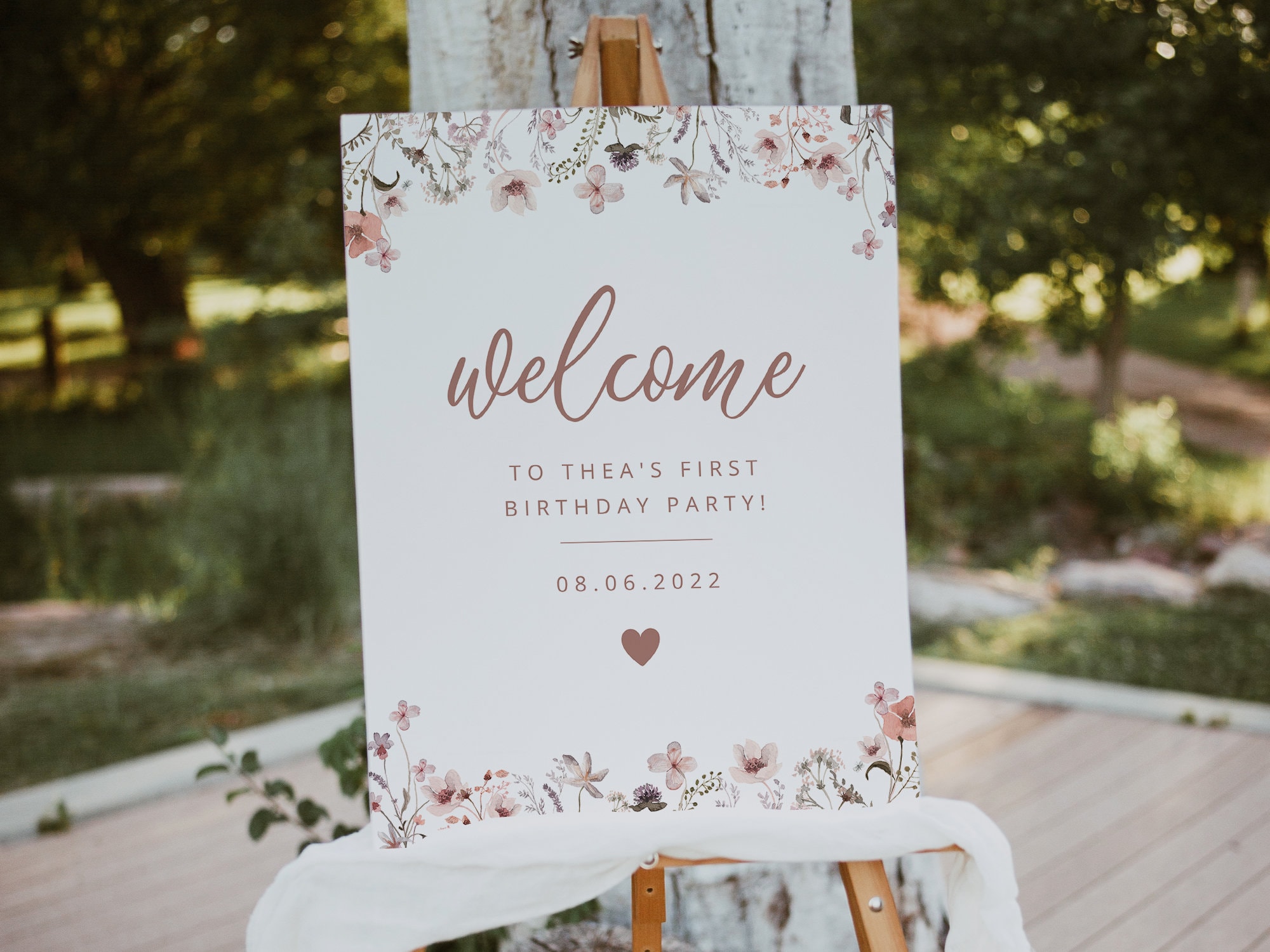 Wildflower Welcome Sign Template Meadow Welcome Sign | Etsy