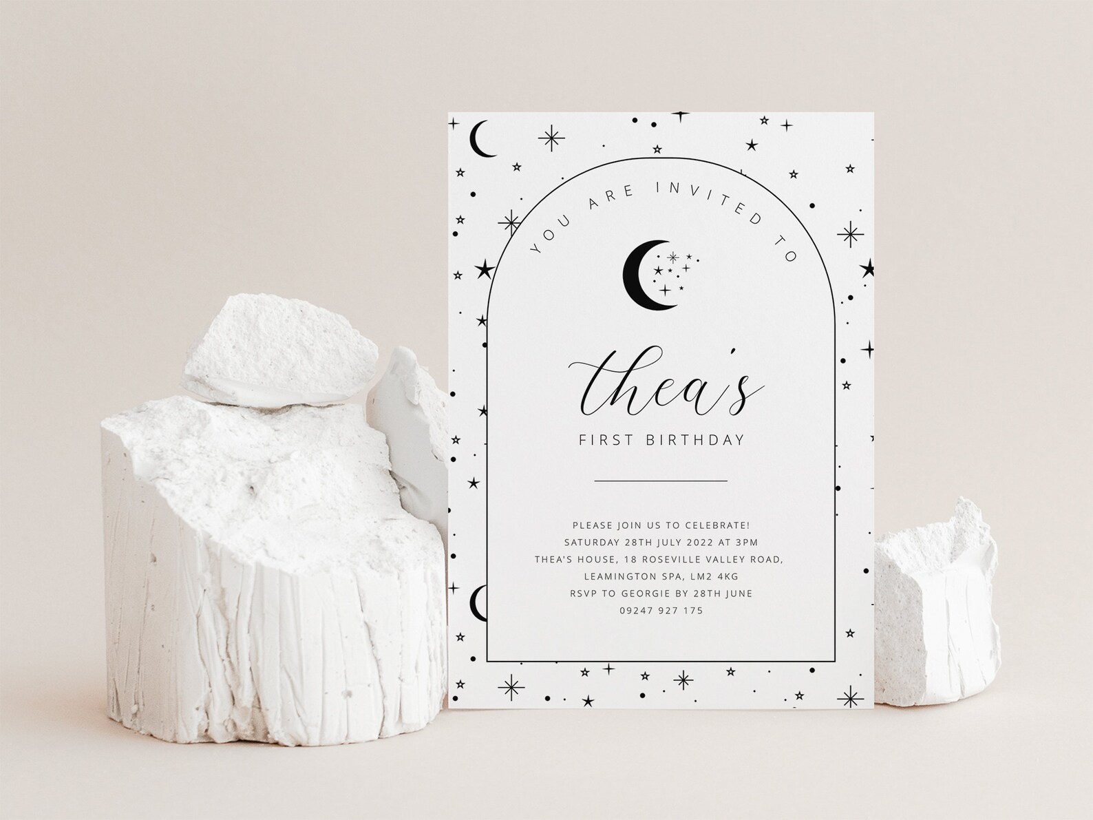 Editable Birthday Invite Celestial Theme Birthday Invitation | Etsy