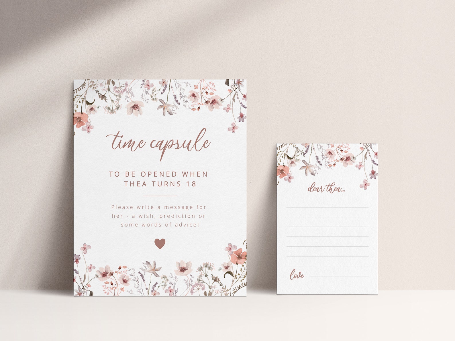 Wildflower Birthday Bundle, Printable Birthday Templates, Floral First ...