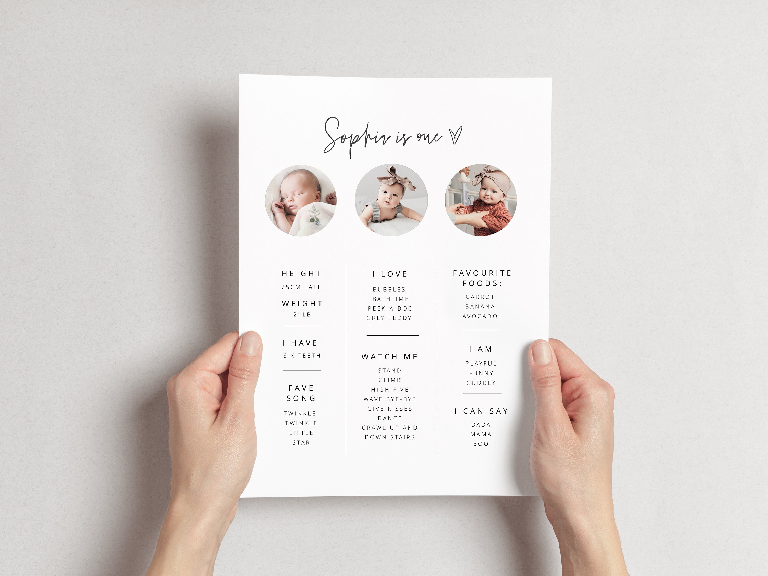 Babys First Year Poster, 8x10 and A4, 1st Birthday Photos Print, My ...