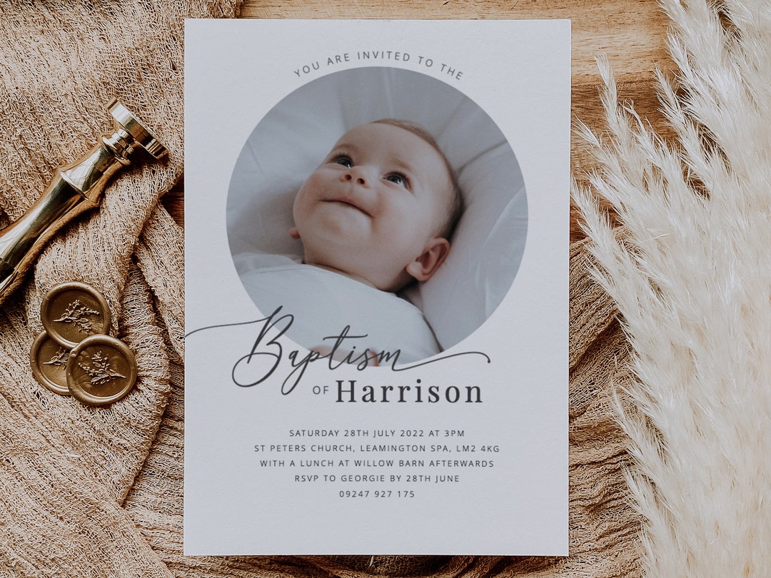Modèle d'invitation de baptême, invitation photo baptême, invitation ...