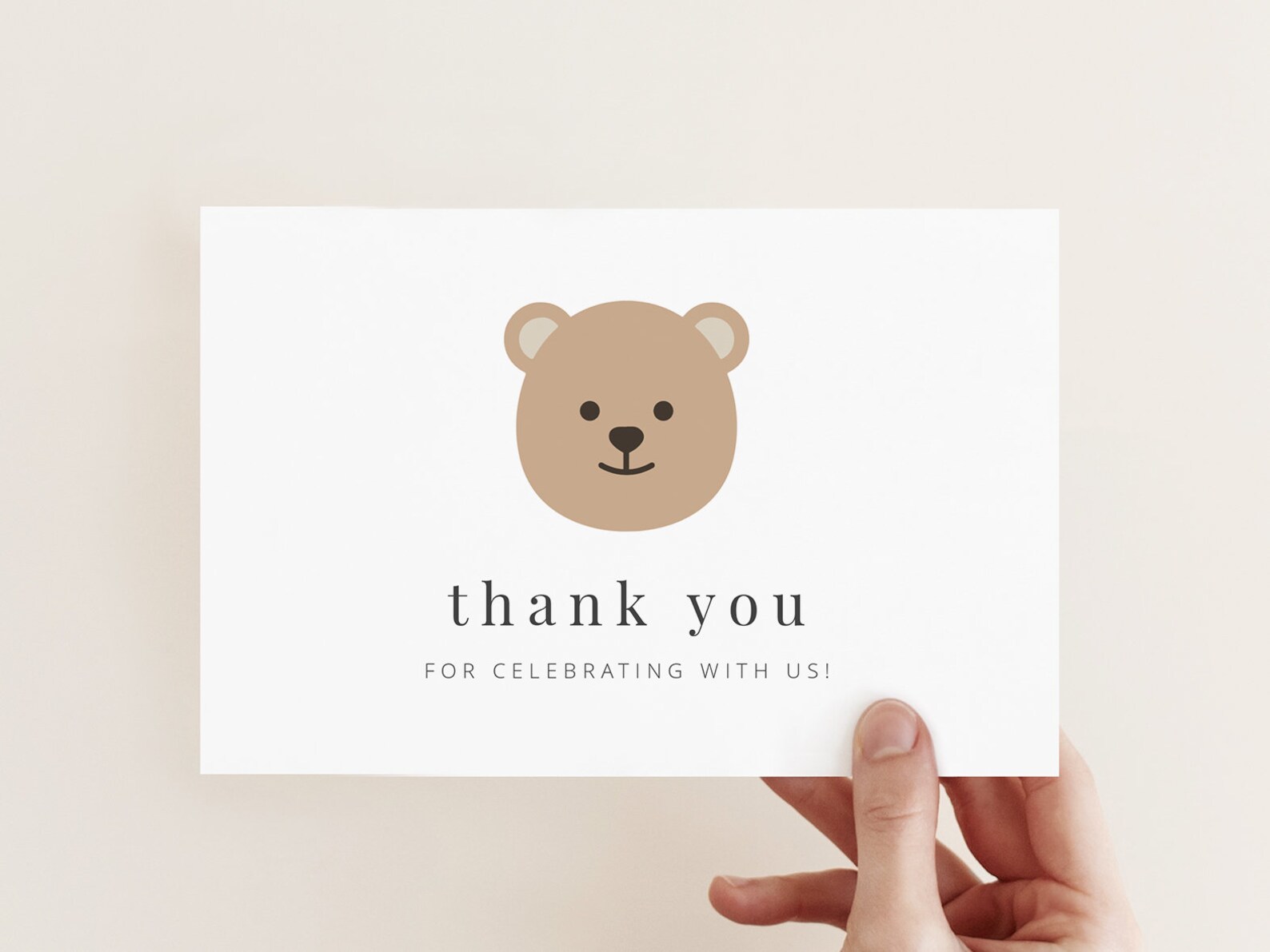Editable Thank You Card Bear Thank You Note Teddy Bears | Etsy