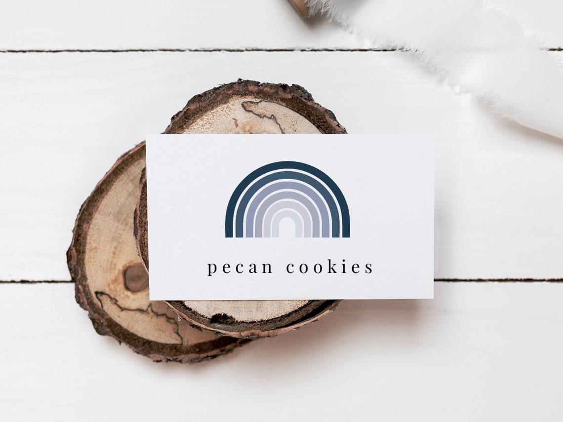 Editable Buffet Labels Blue and Grey Rainbow Blue Rainbow - Etsy