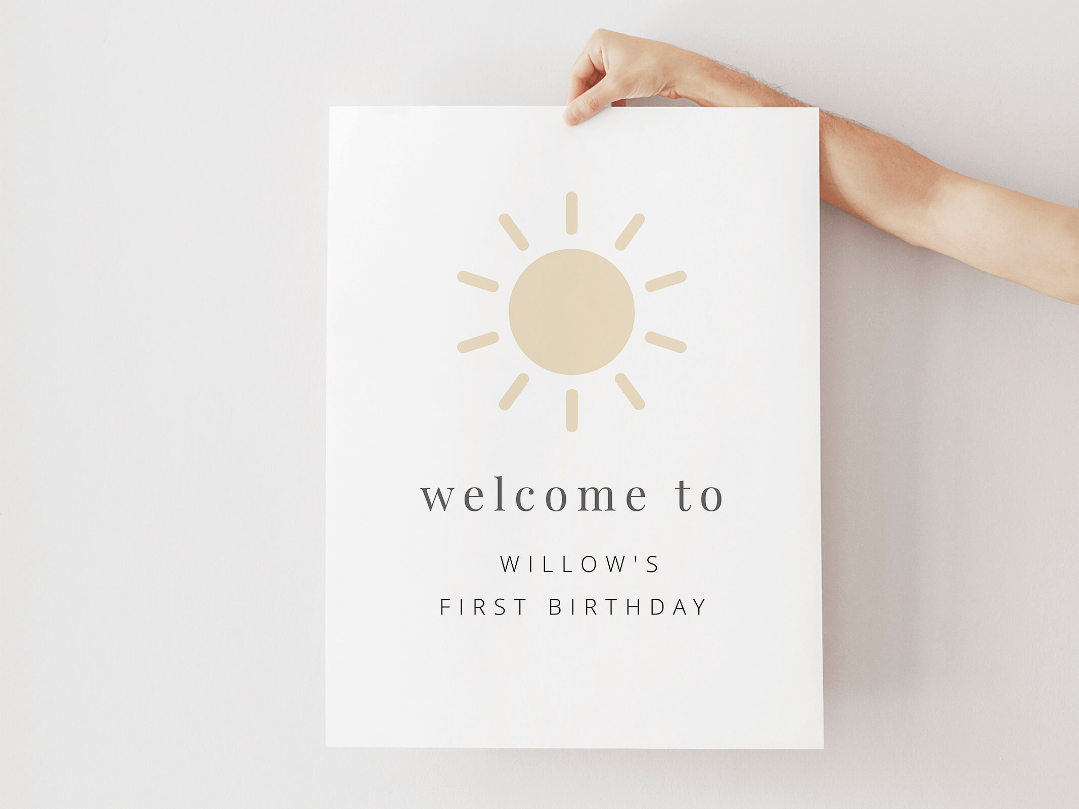 Birthday Welcome Sign Editable Sign Sun Welcome Sign | Etsy