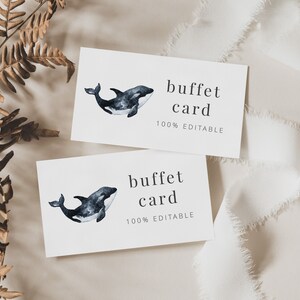 Whale Food Labels, Buffet Label Template, Ocean Birthday, Sea Life ...