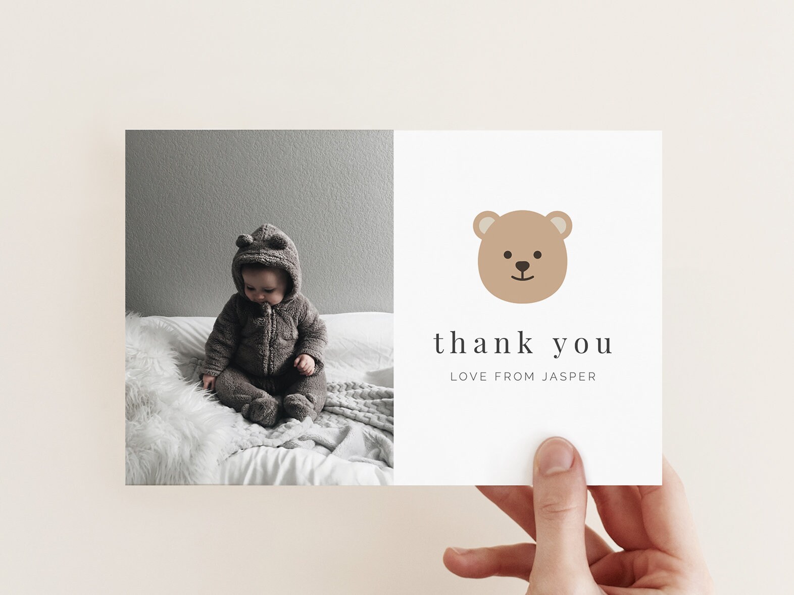 Editable Thank You Card Bear Thank You Note Teddy Bears | Etsy