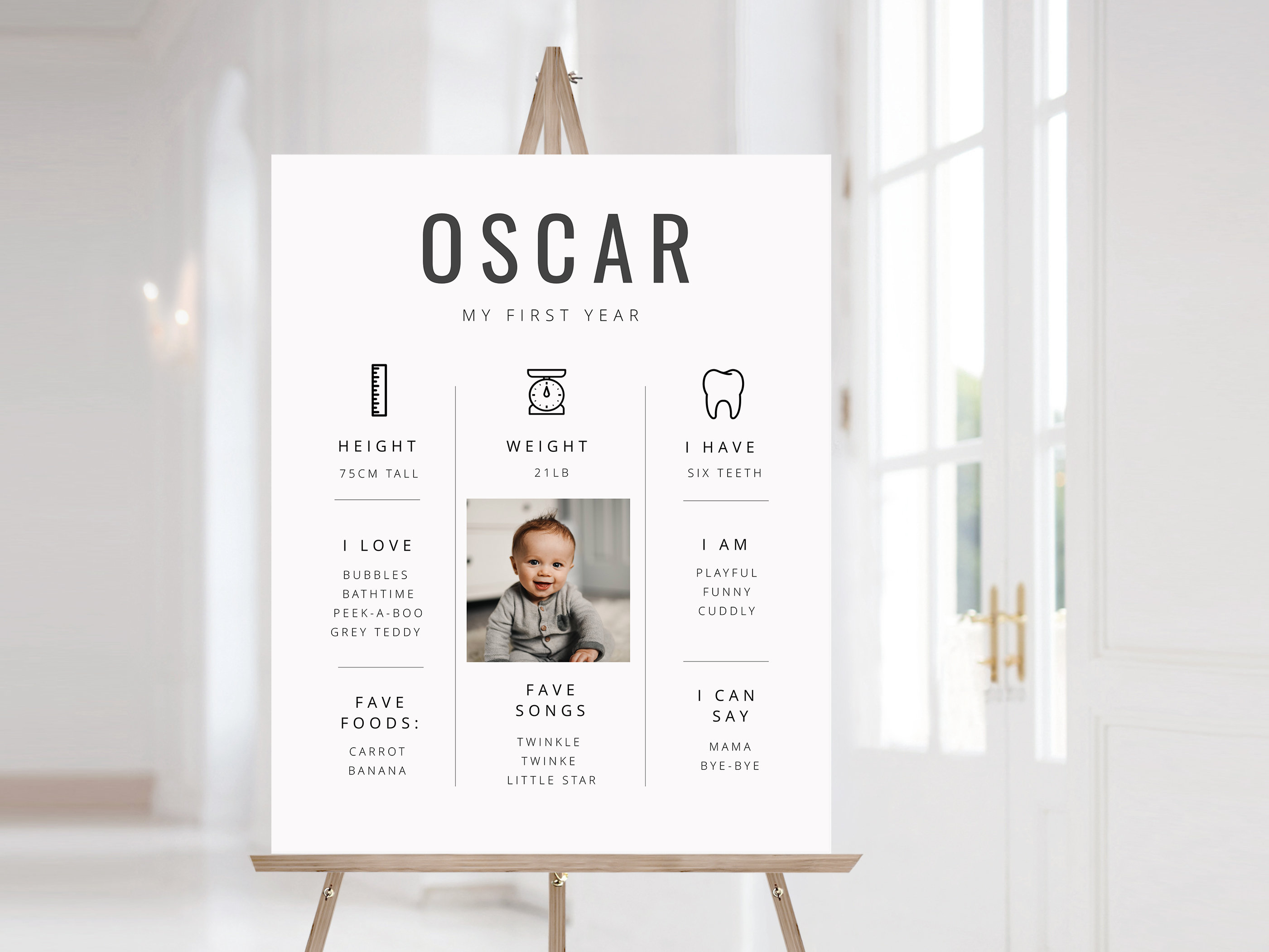 Milestone Poster Template 1st Birthday Milestone Print - Etsy