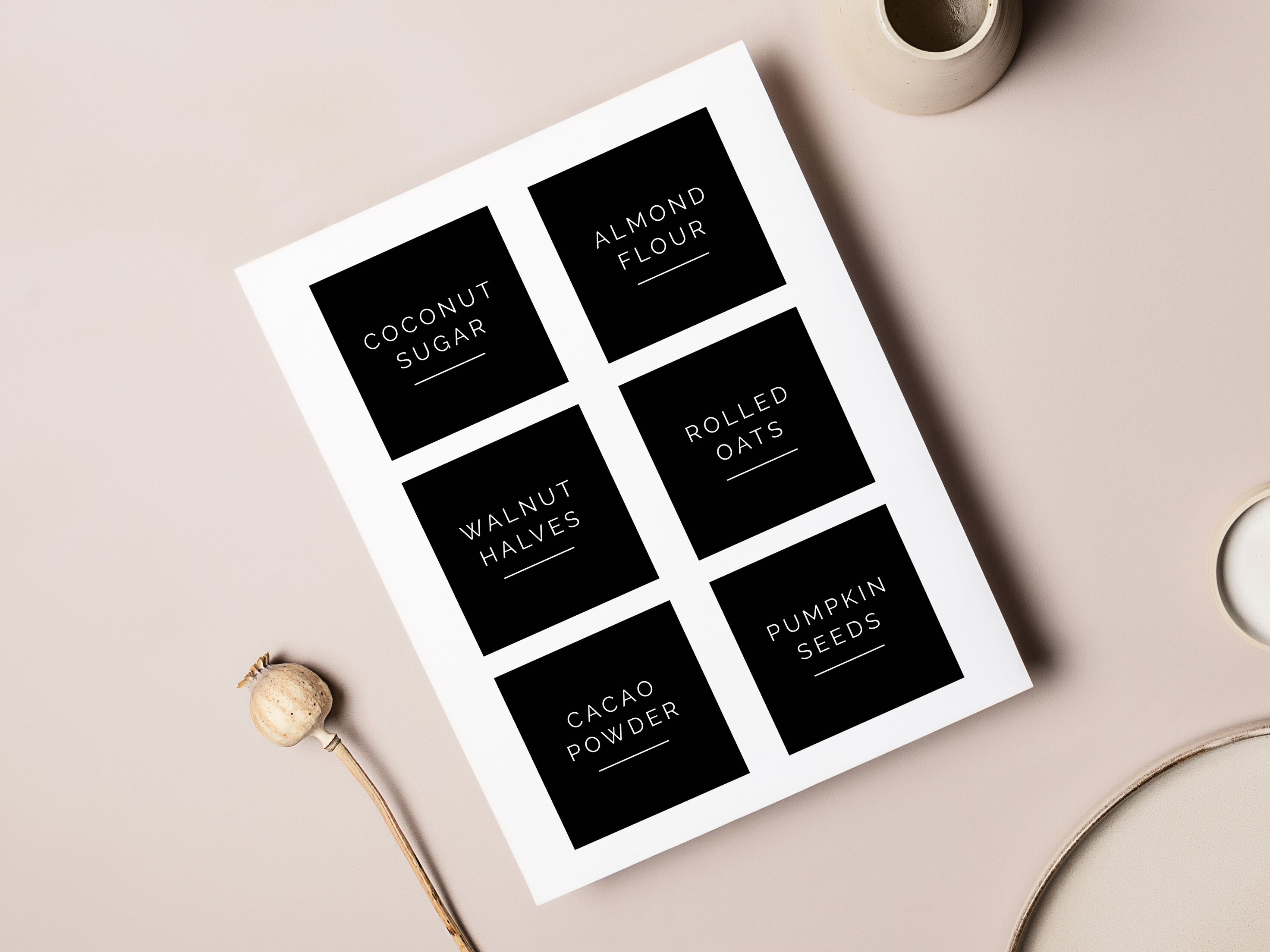 1, 2, 3 Inch | US Letter | Label Combo Pack | Editable Pantry Label ...