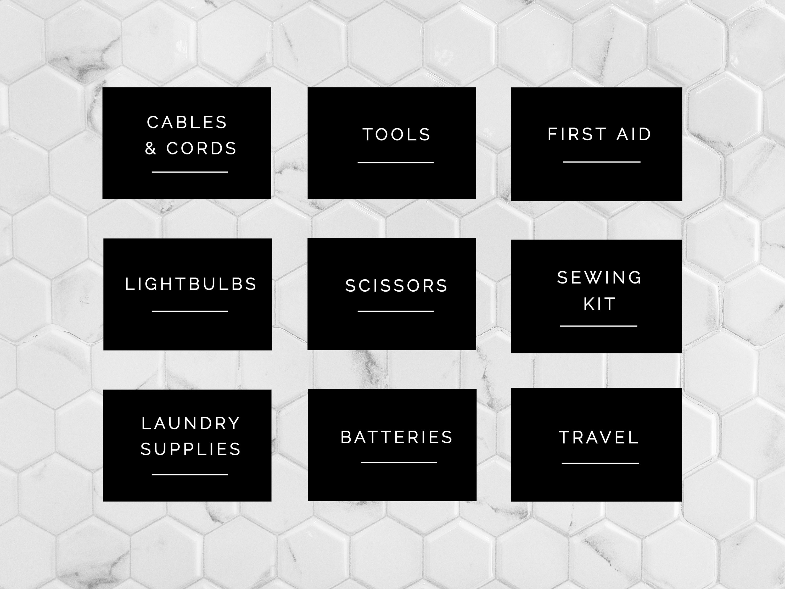 6x4cm A4 US Letter Black Label Template Editable - Etsy