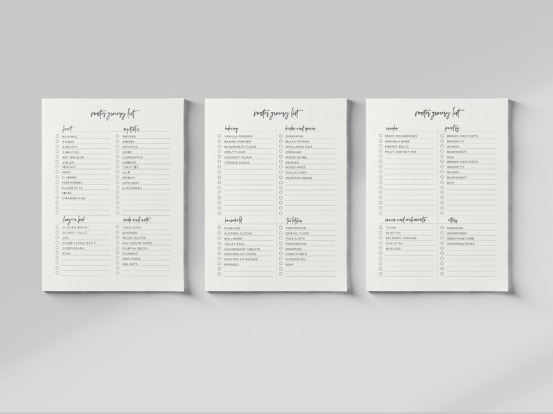 Editable Master Grocery List Master Grocery Checklist Edit - Etsy UK