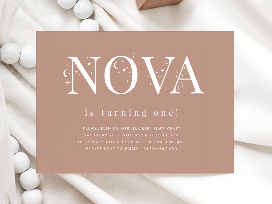 Birthday Invitation Template Custom Name Invite Celestial - Etsy