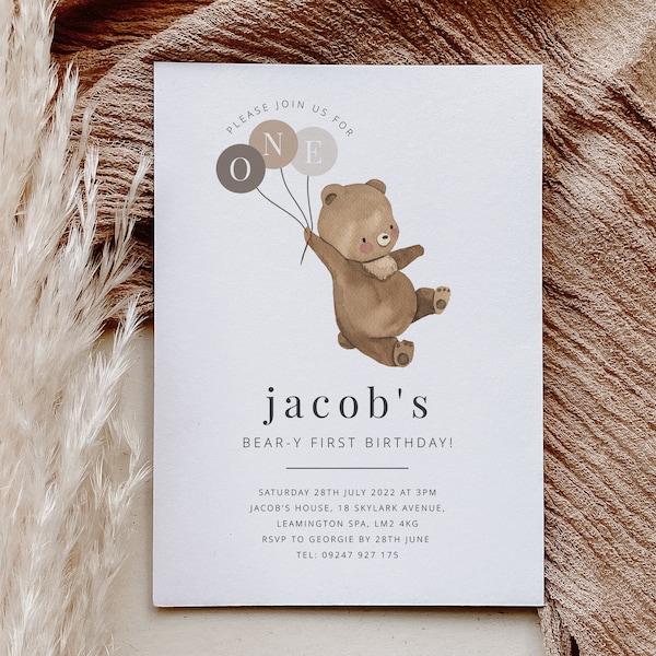 Teddy Bear Invite - Etsy