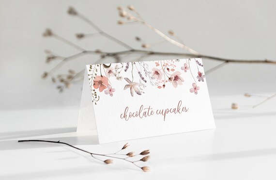 Buffet Labels Template Wildflower Food Labels Floral | Etsy