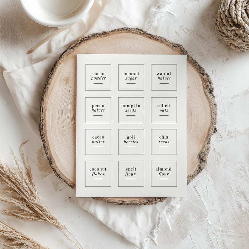 2 Inch Label, Editable Pantry Labels Template, Kitchen Jar Organisation ...