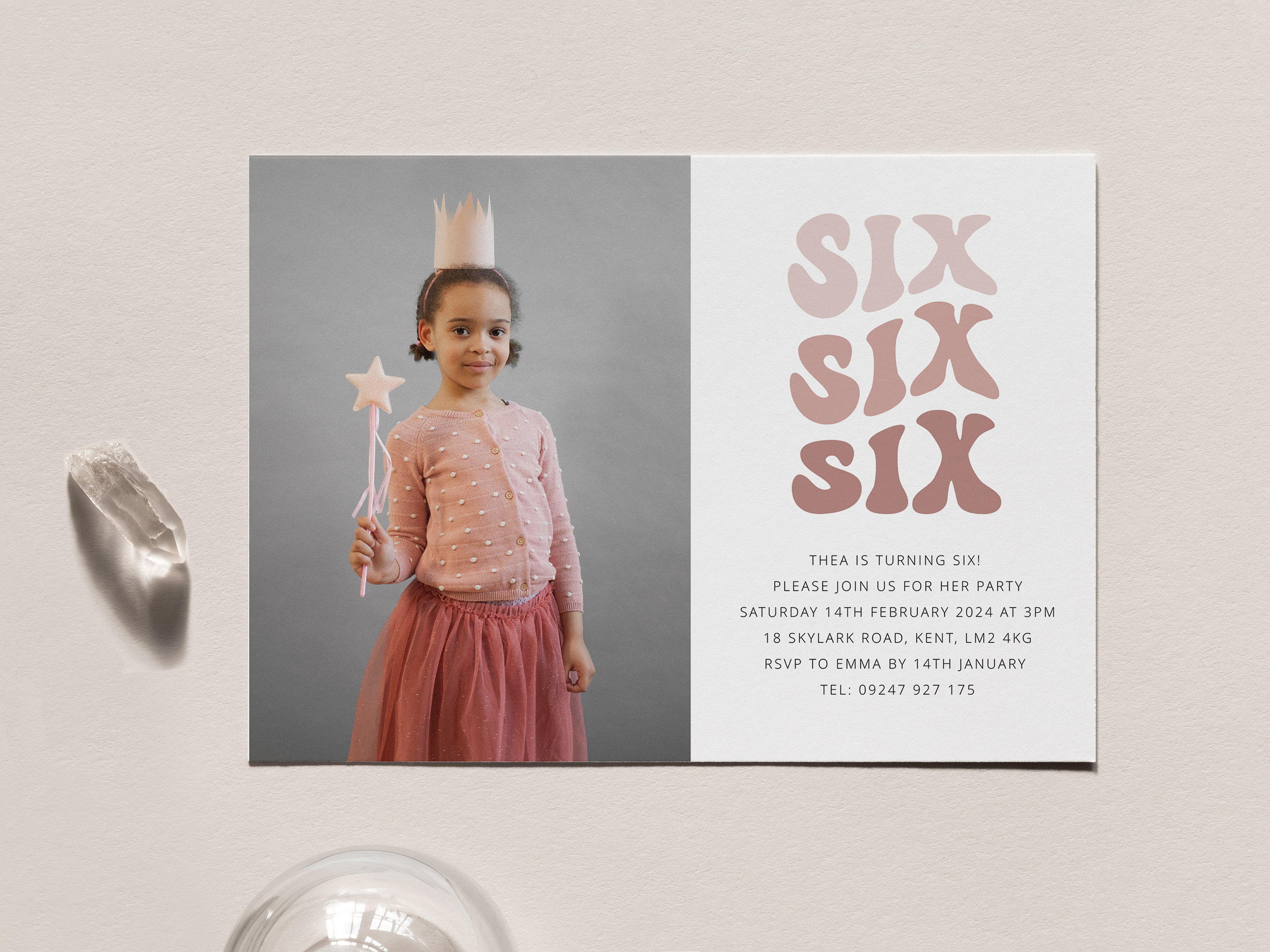 Sixth Birthday Invitation Template, 6th Retro Birthday Party, Birthday ...