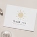 Thank You Card Template Sun Thank You Note Sunshine Thank You Card ...