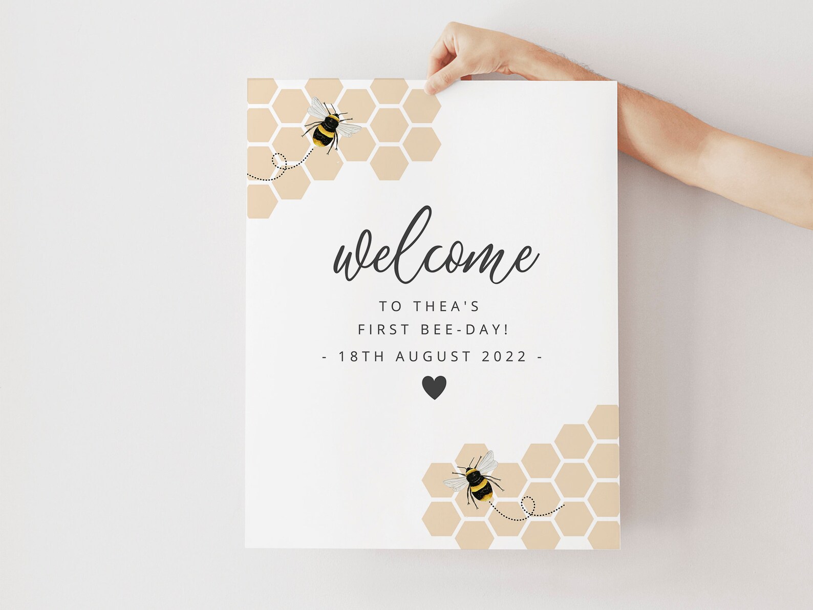 Bee Welcome Sign Template 1st Beeday Welcome Sign Bee Themed - Etsy