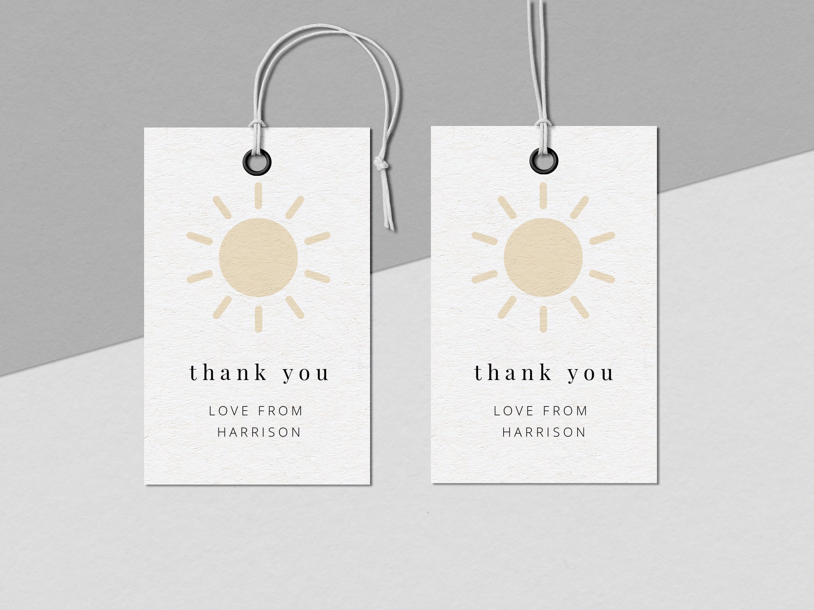 Editable Thank You Tag Sun Favor Tag Sunshine Thank You | Etsy