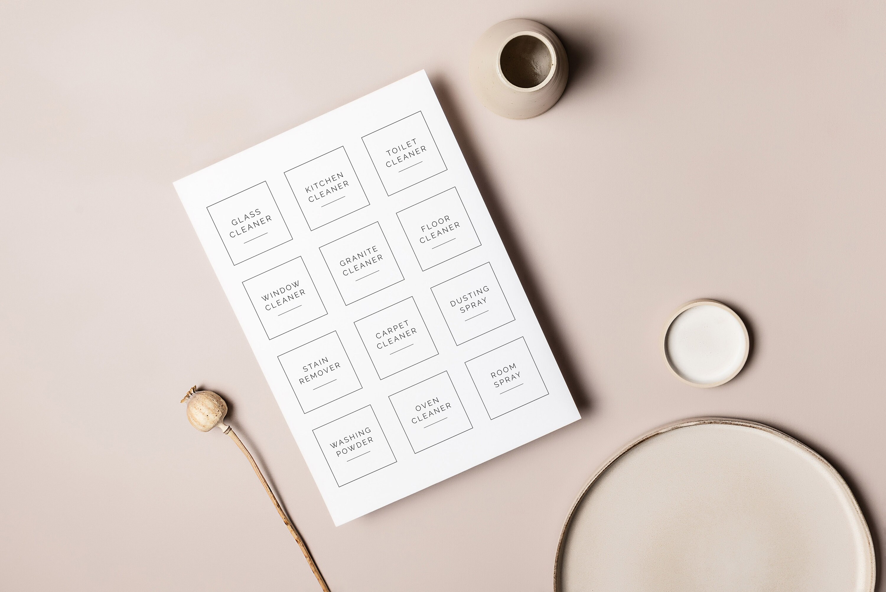 2 Inch | US Letter | Editable Cleaning Labels | Modern Cleaner Label ...