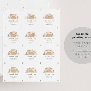 Sun Thank You Tag Template, Half Sun Favor Tag , First Trip Around the ...