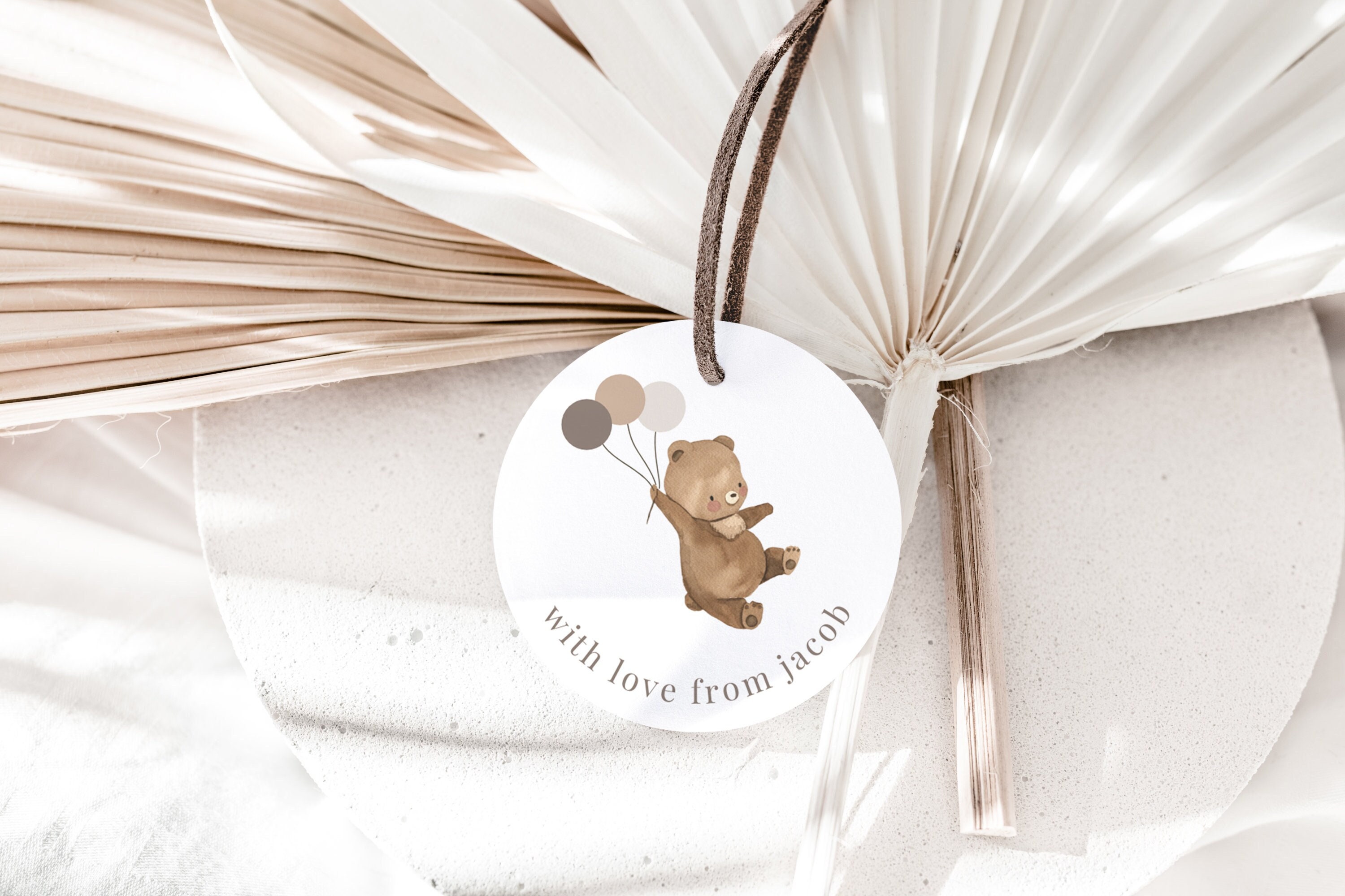 Bear Favor Tag Template Teddy Bears Picnic Bear Brown | Etsy