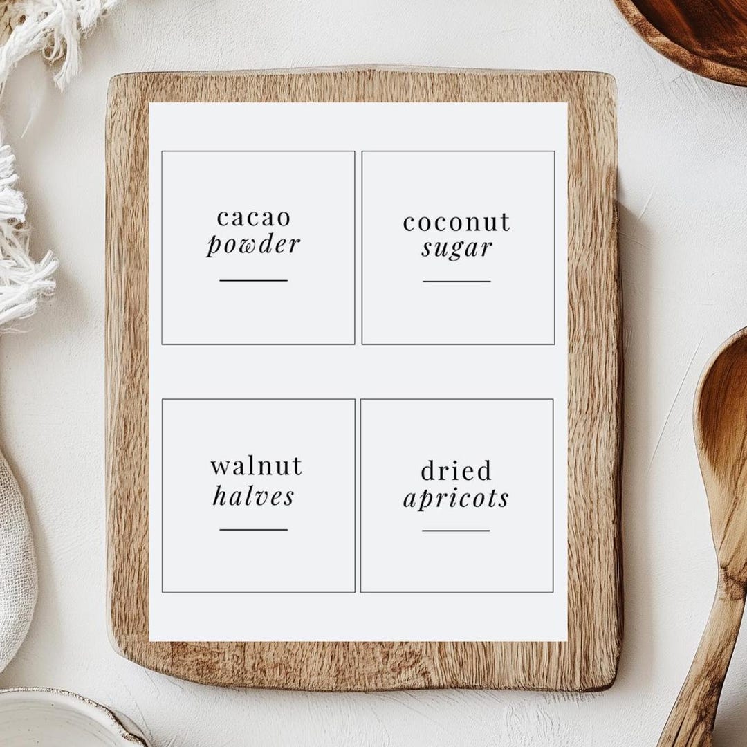 4 Inch, Editable Pantry Label, Serif Pantry Label, Minimalist ...