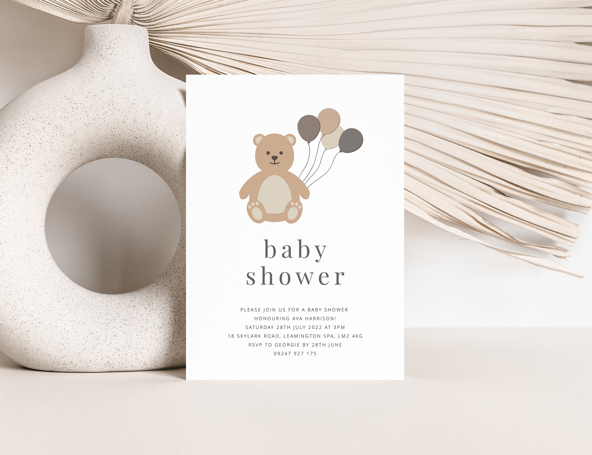 Bear Baby Shower Bundle, Printable Baby Shower Templates, Teddy Bear ...
