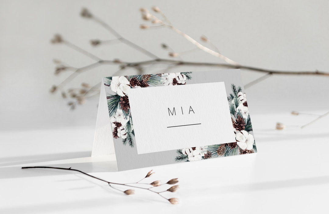 Editable Place Cards, Holiday Place Names, Table Name Cards, Christmas ...