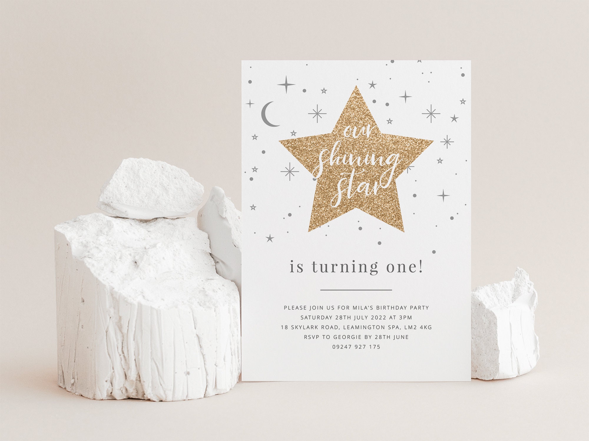 Star Birthday Invitation Template Our Shining Star is Turning | Etsy