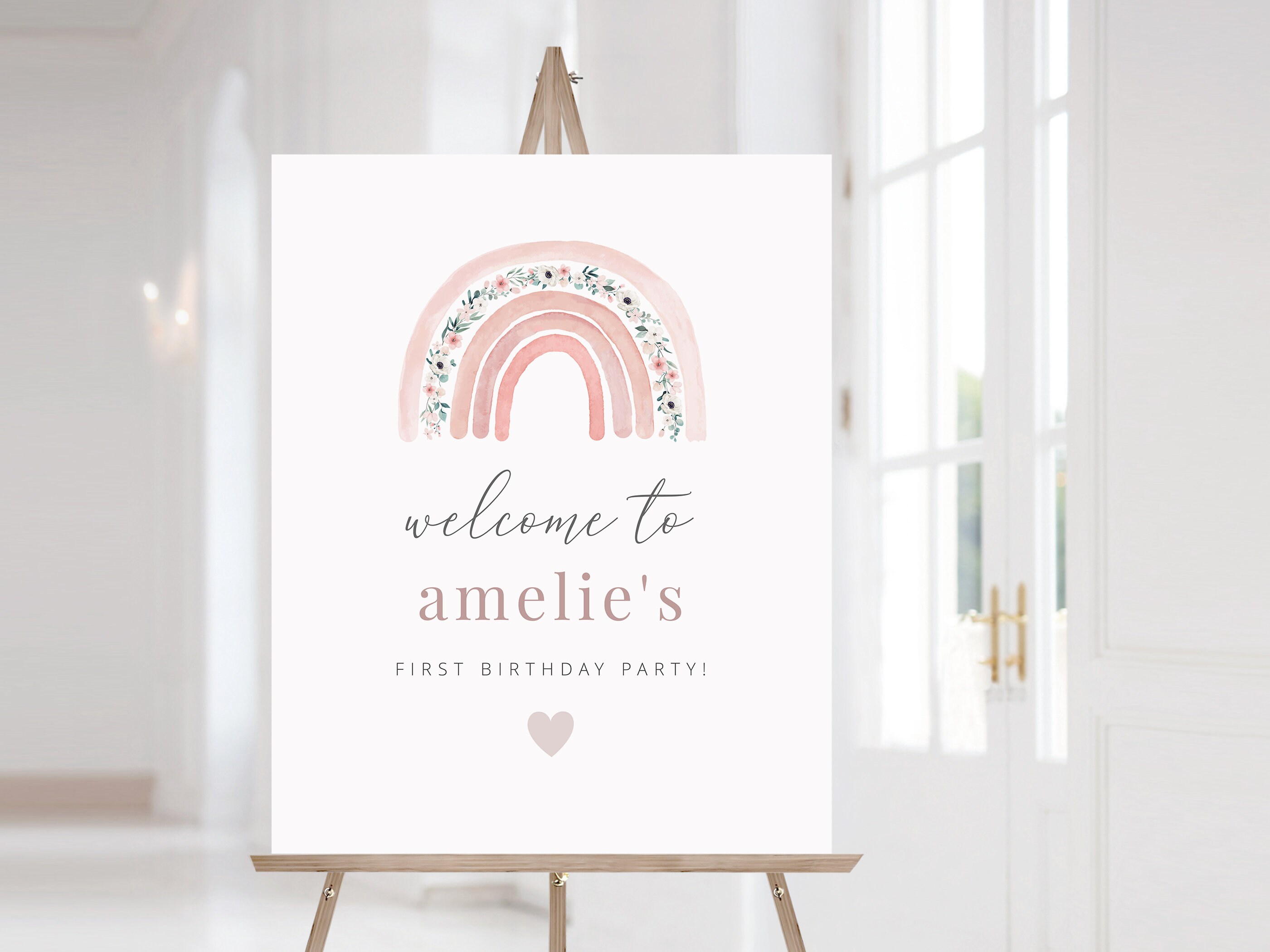 Rainbow Welcome Sign Template Boho Rainbow Welcome Sign - Etsy