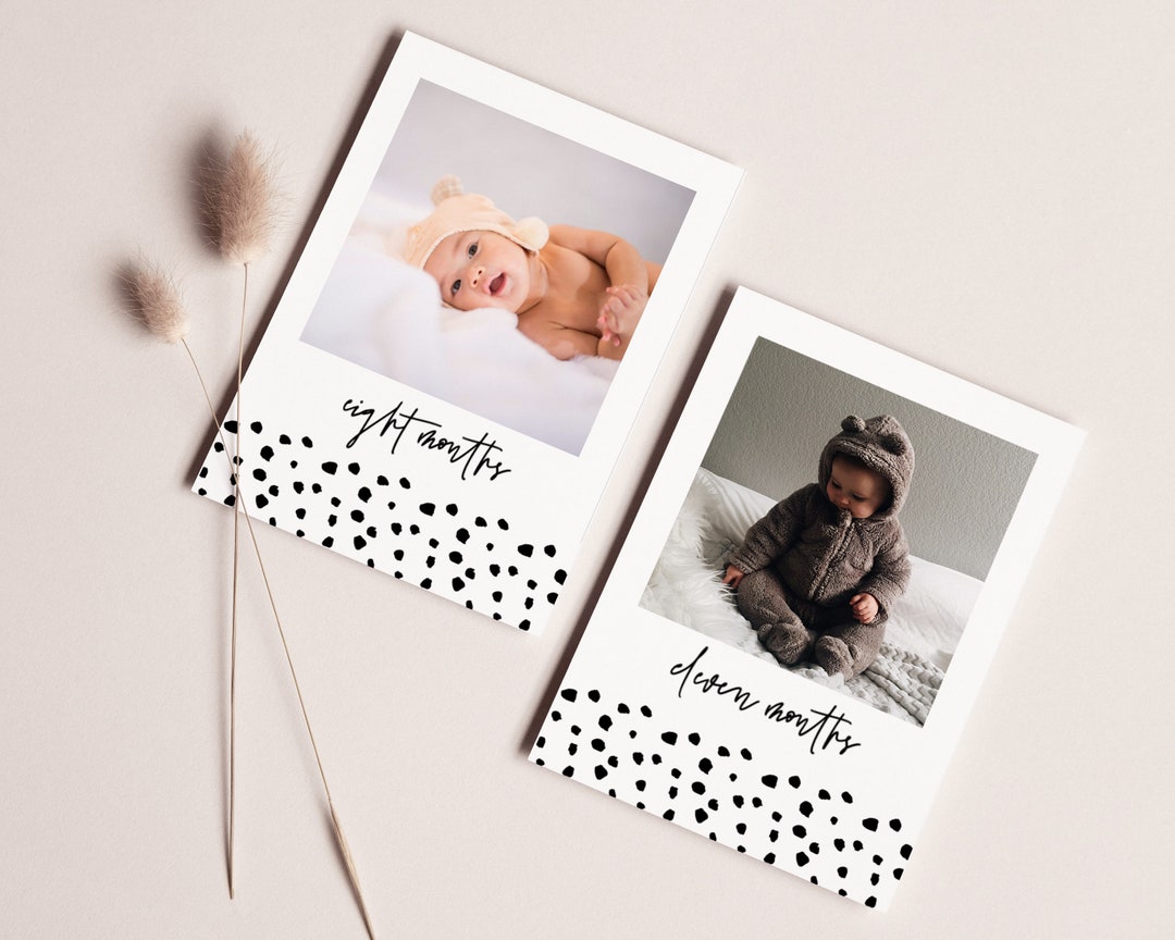 Monthly Photo Banner Template, First Birthday Dalmatian, 1st Photo ...