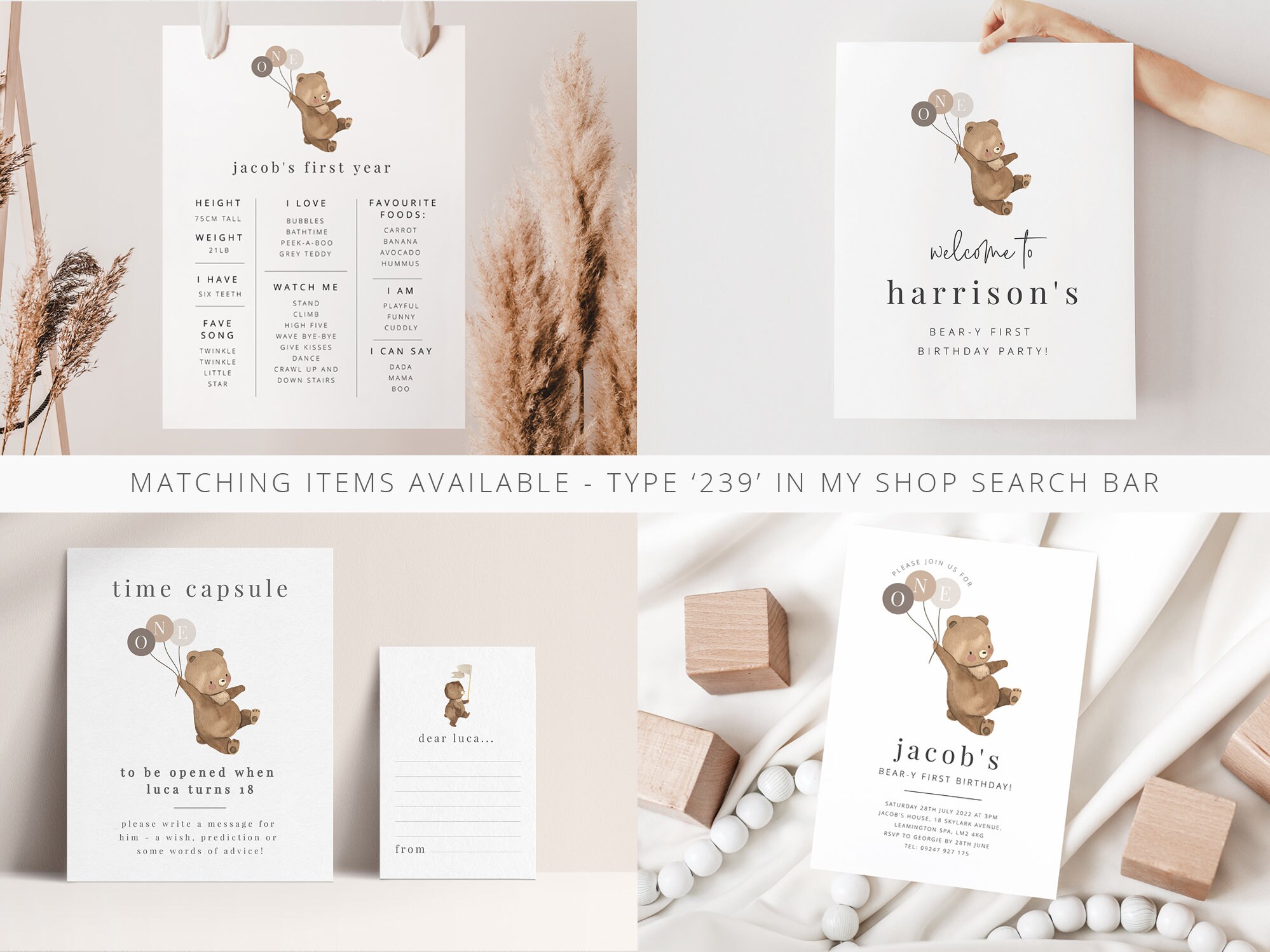 Bear Favor Tag Template Teddy Bears Picnic Bear Brown - Etsy