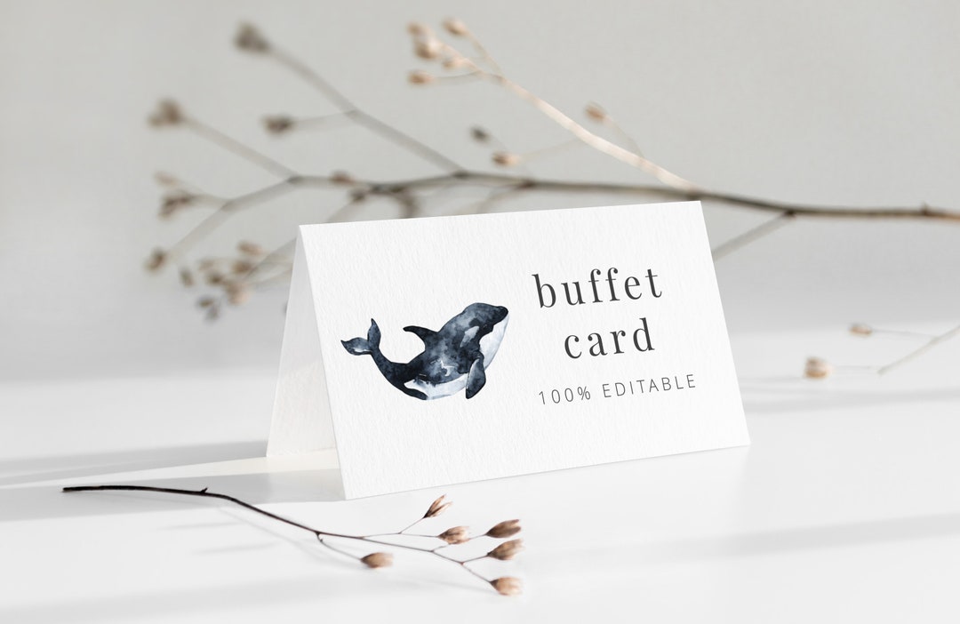 Whale Food Labels, Buffet Label Template, Ocean Birthday, Sea Life ...
