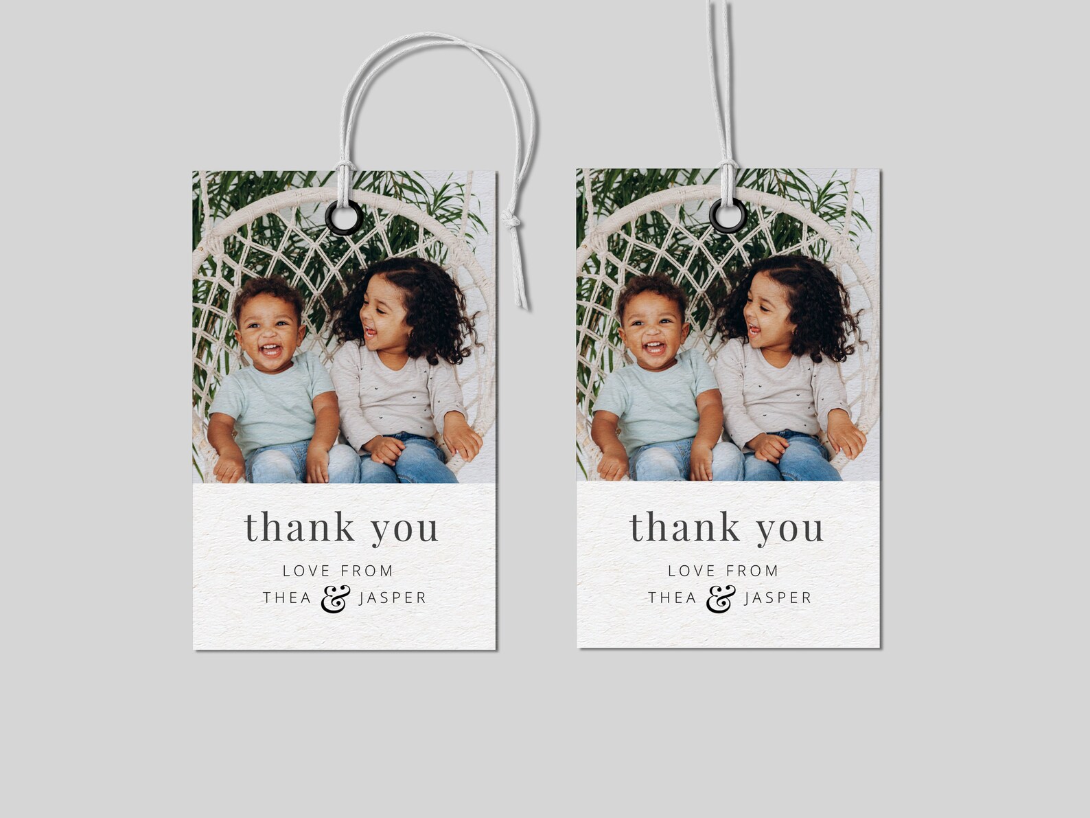 Photo Thank You Tag, Picture Favor Tag Template, Joint Birthday Thank ...