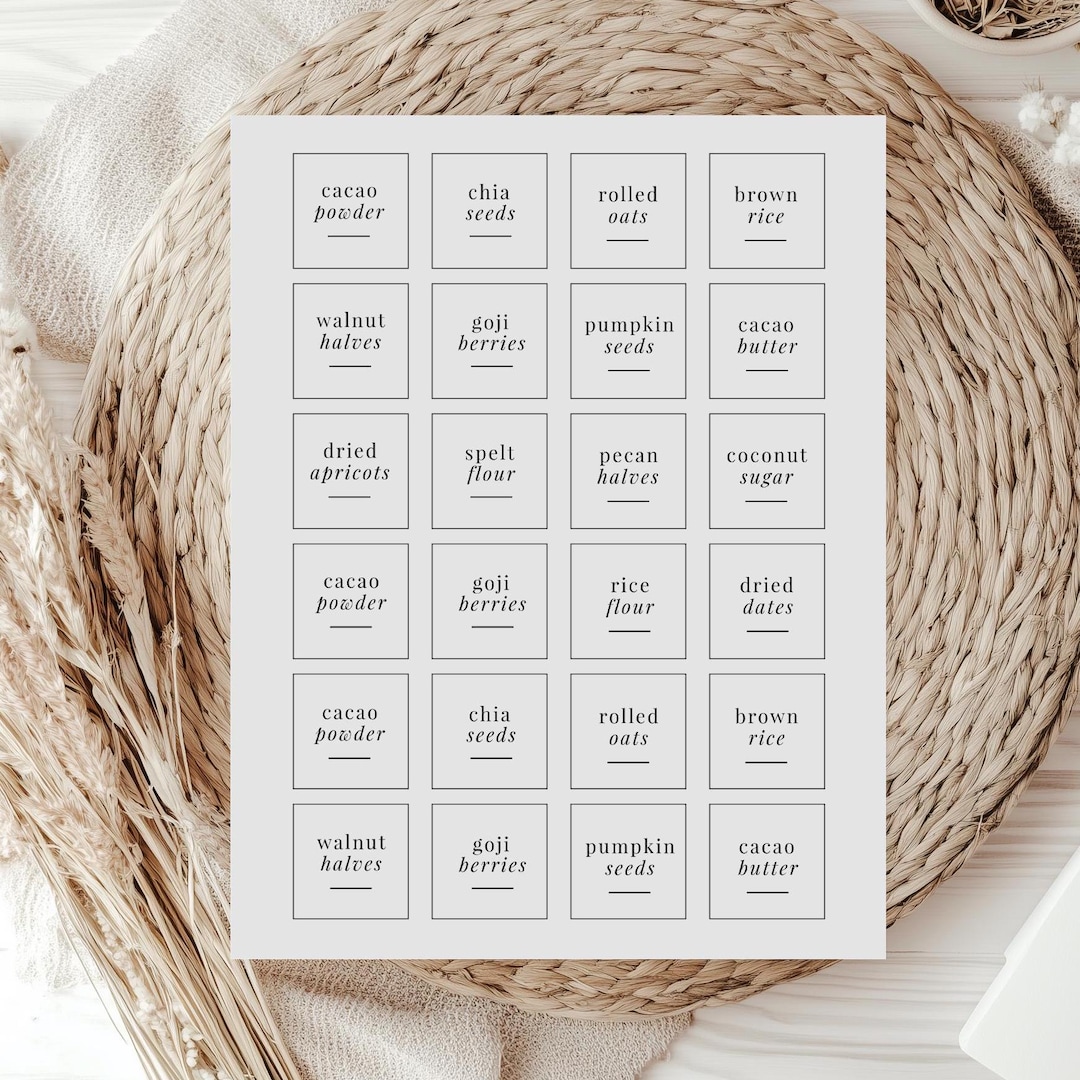 1.5 Inch Label, Editable Pantry Labels Template, Kitchen Jar ...