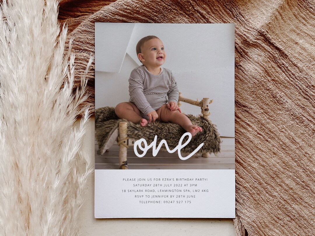 1st Birthday Invitation Template, One Invitation, First Birthday ...
