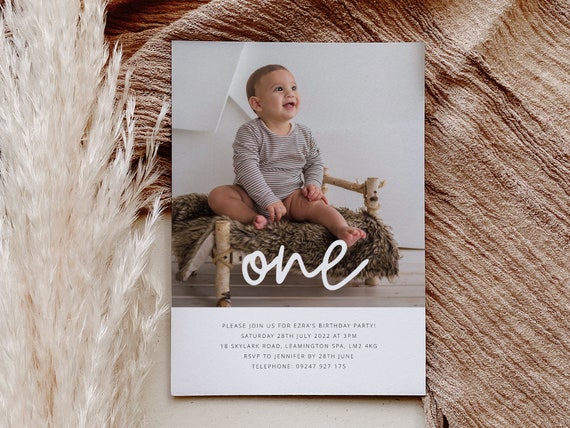 1st Birthday Invitation Template One Invitation First | Etsy