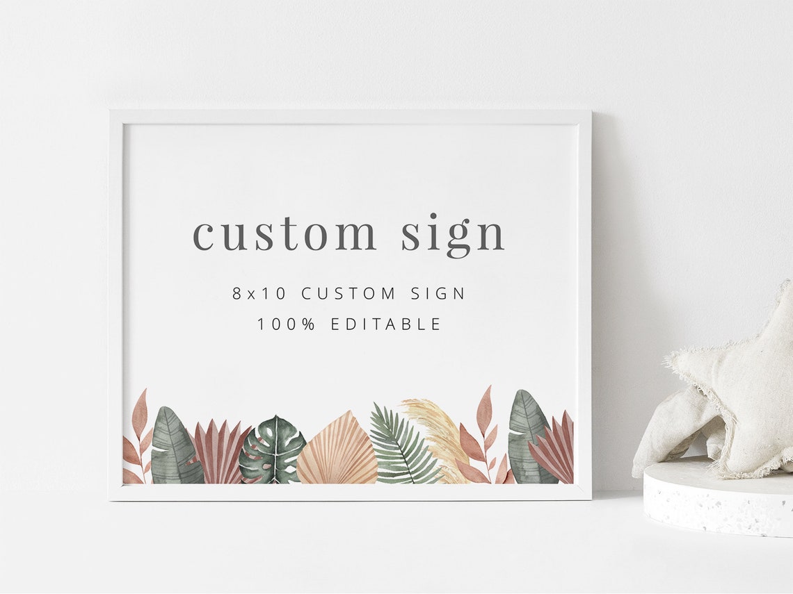 Safari Custom Sign Template 8x10 Sign Jungle Birthday Theme - Etsy