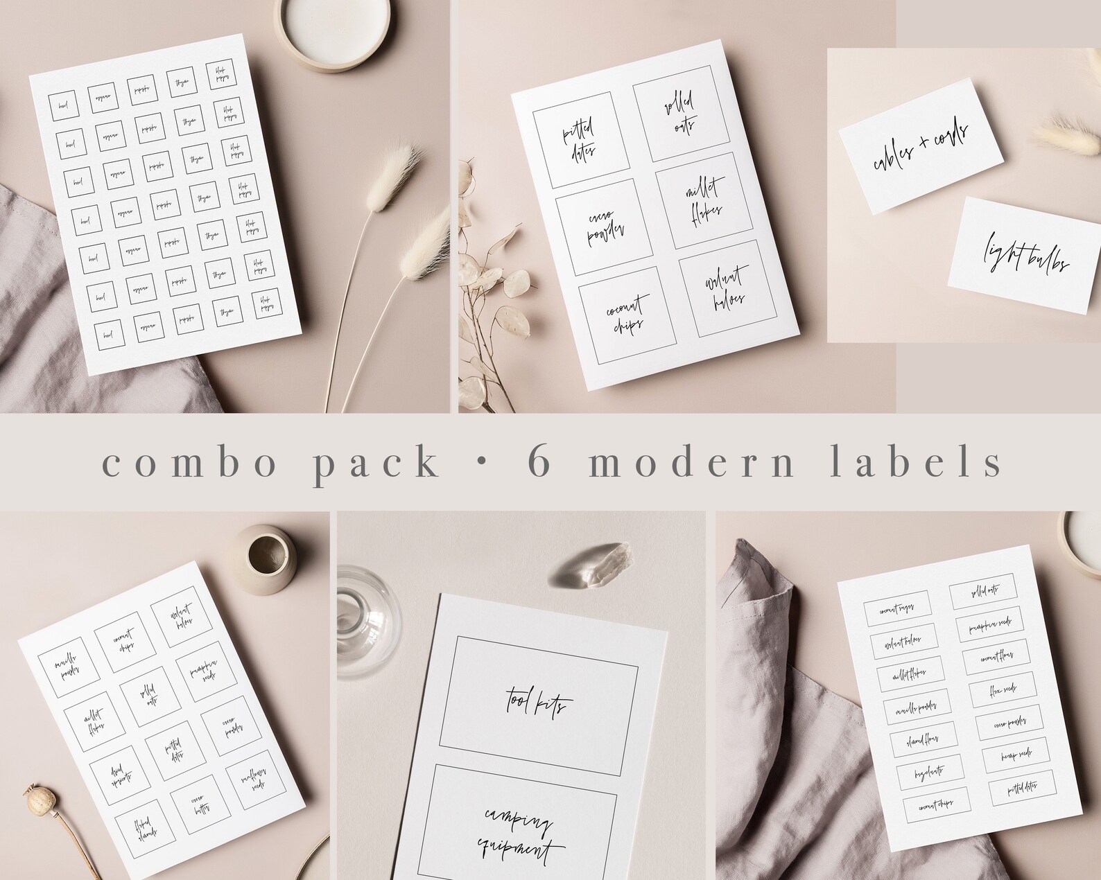 6 Label Sizes US Letter Editable Pantry Label Label - Etsy