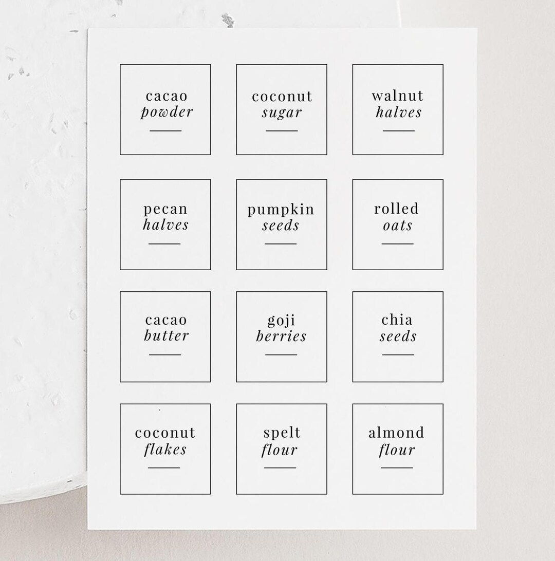 2 Inch Label, Editable Pantry Labels Template, Kitchen Jar Organisation ...