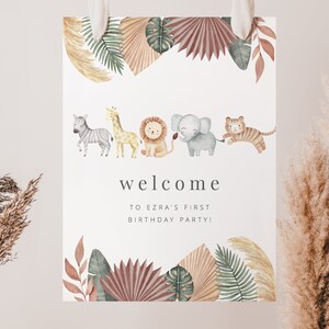 Safari Welcome Sign Template, Jungle Welcome Sign Birthday, Safari ...