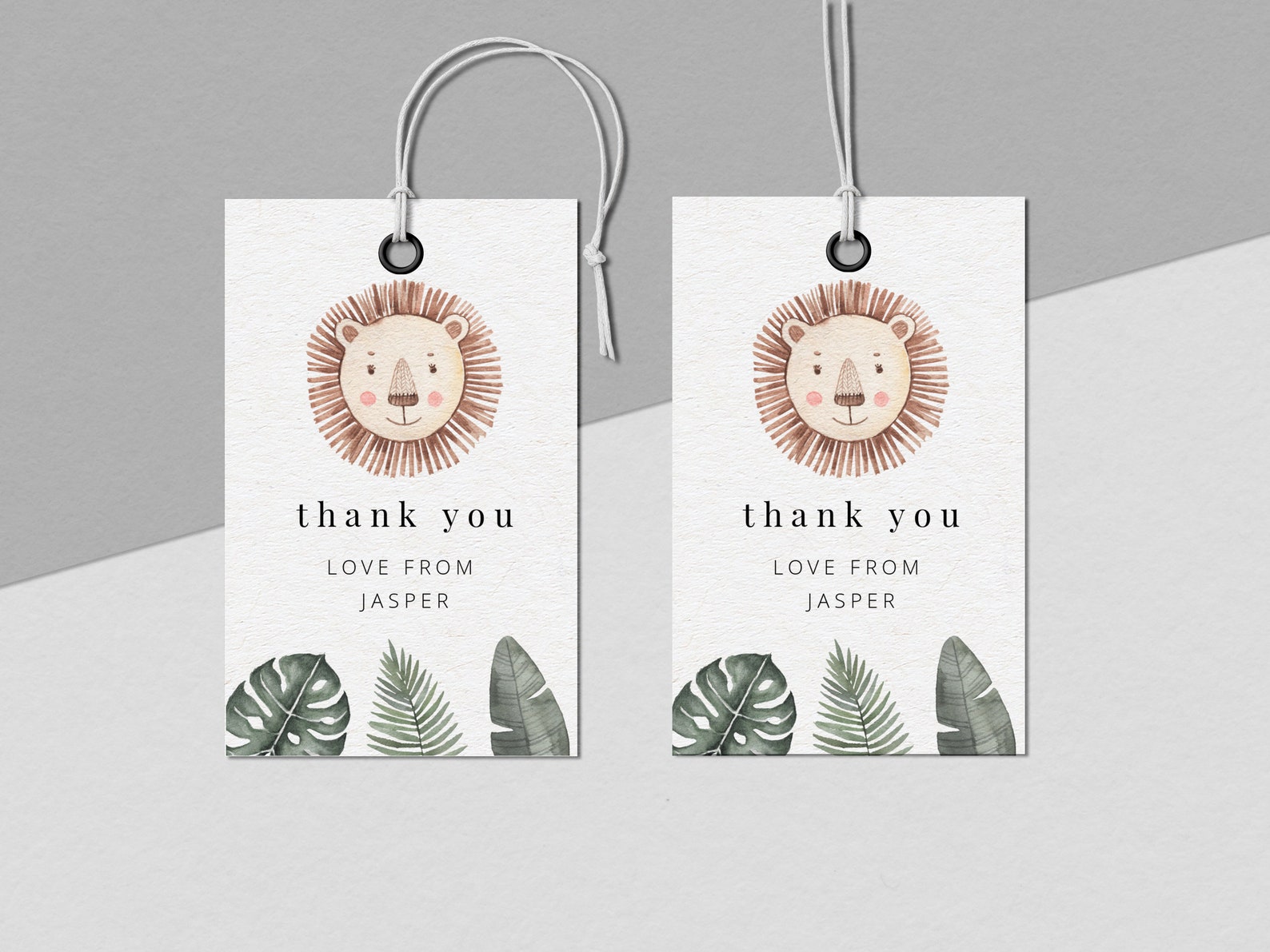 Editable Thank You Tag Lion Favor Tag Jungle Lion Thank | Etsy