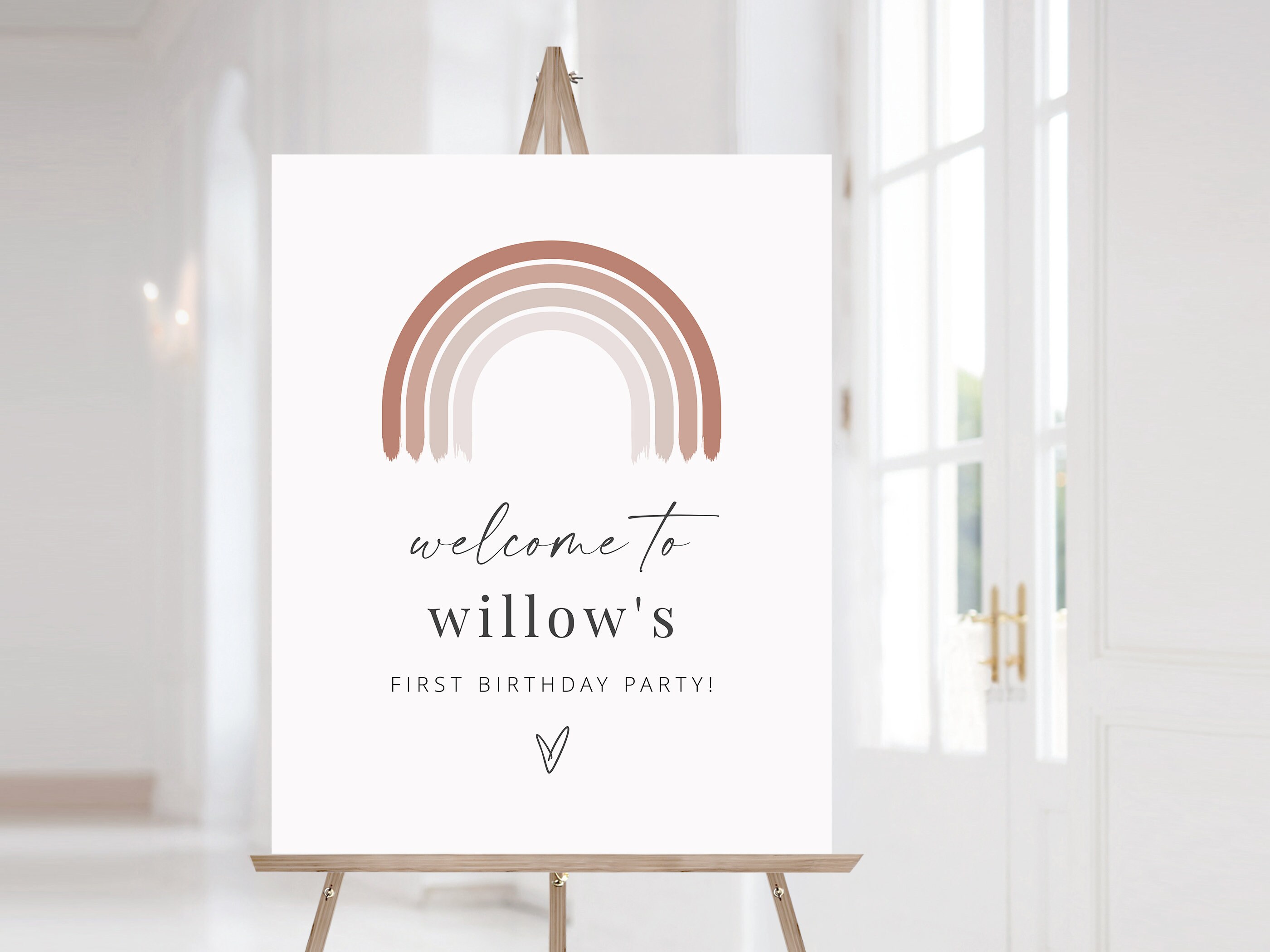 Rainbow Welcome Sign Template Blush Rainbow Welcome Sign - Etsy