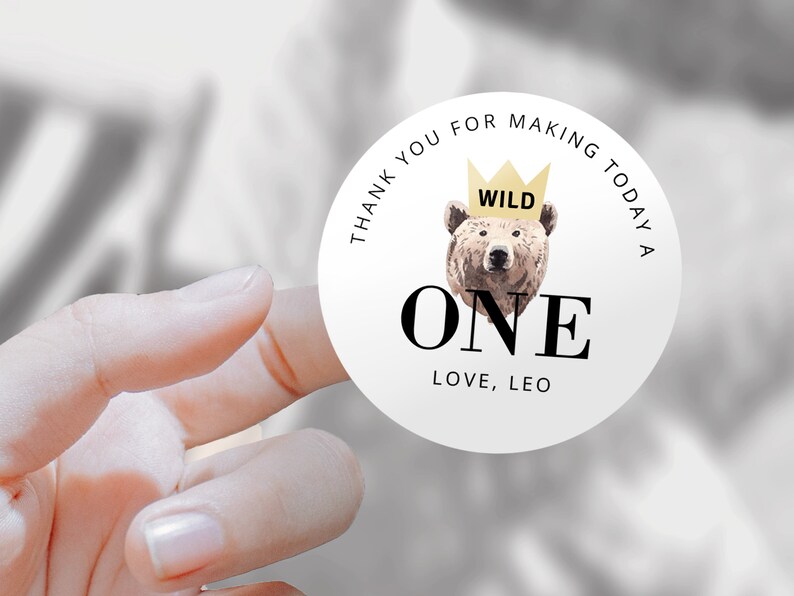 Wild One Sticker | 2 Inch | Editable Thank You Stickers | Wild One ...