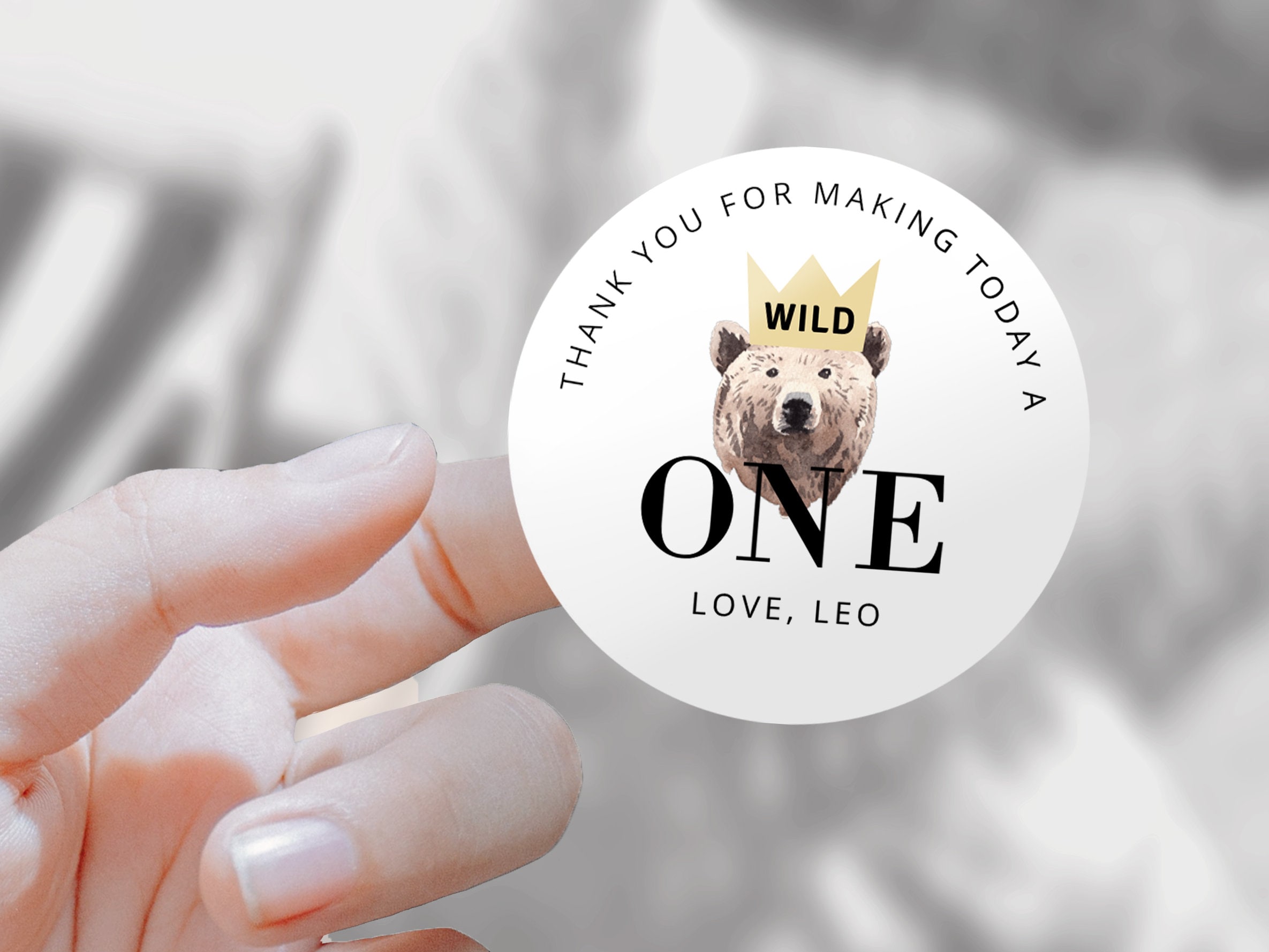 Wild One Sticker | 2 Inch | Editable Thank You Stickers | Wild One ...