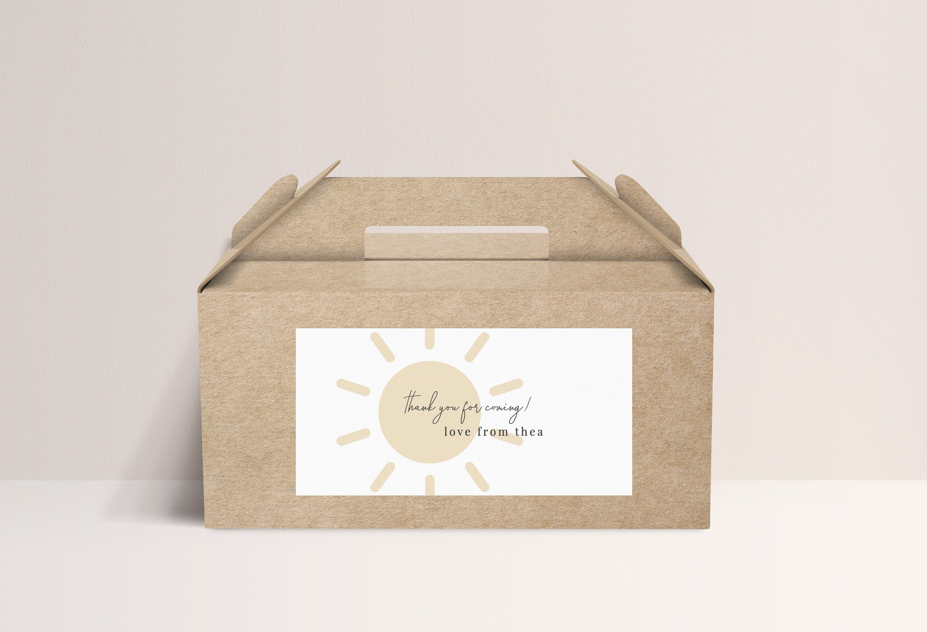 Thank You Label Template Sun Favor Box Label Sunshine Thank | Etsy