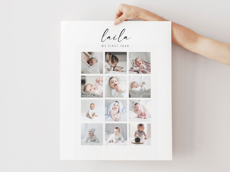 Babys First Year Poster Canva Template 1st Birthday Photos - Etsy